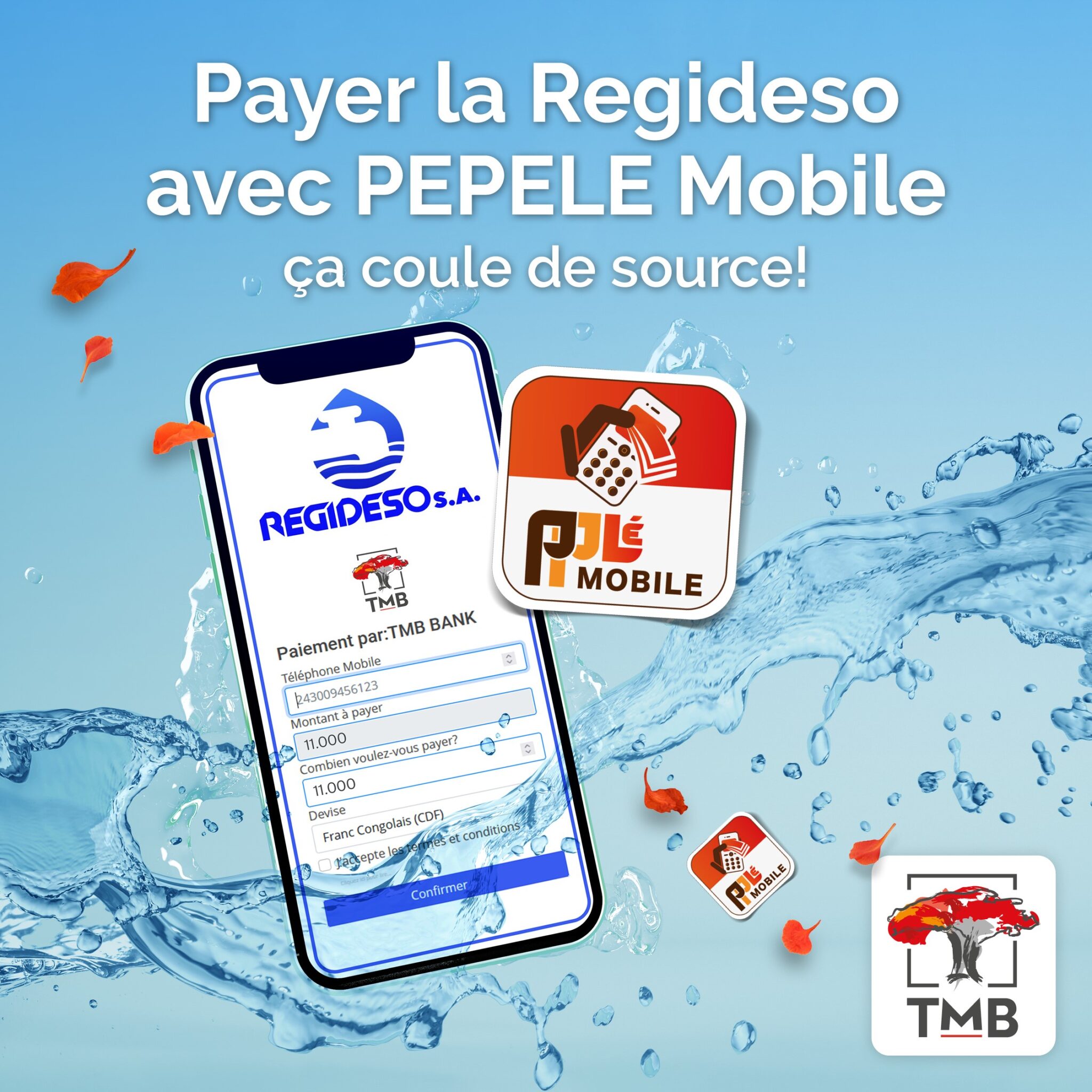 Pepelise-toi et paie ta facture Regideso avec PEPELE Mobile - TMB
